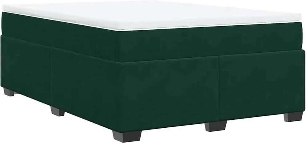 Box spring postel s matrací tmavě zelená 140x190 cm samet 3285284