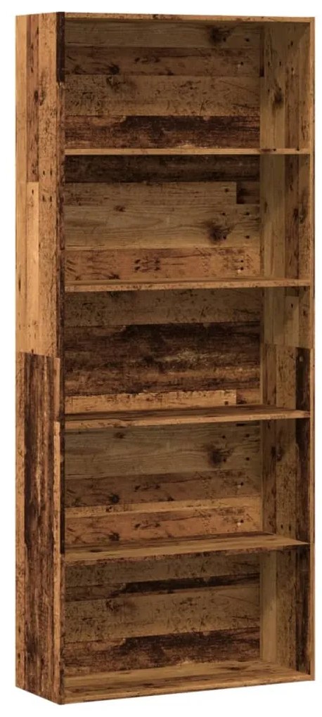 Knihovna old wood 80 x 30 x 189 cm kompozitní dřevo 3314676
