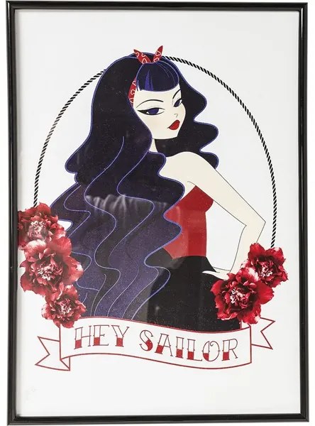 Obraz s rámem Hey Sailor 41×29 cm