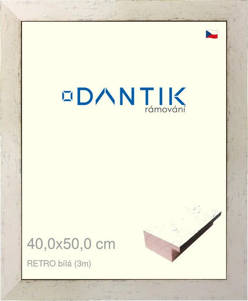 DANTIK rámeček 40x50 | RETRO bílá (Sklo Čiré)