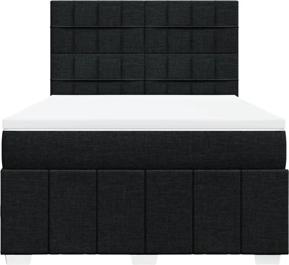 Box spring postel s matrací černá 140x200 cm textil 3291693