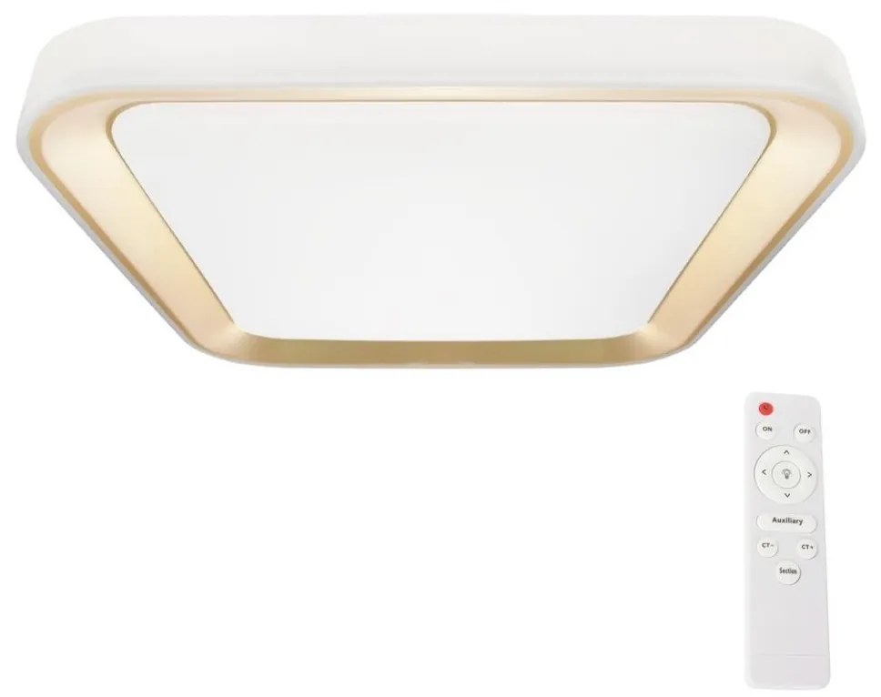 Milagro LED Stmívatelné stropní svítidlo QUADRO LED/66W/230V 3000-6000K bílá/zlatá + DO MI2008