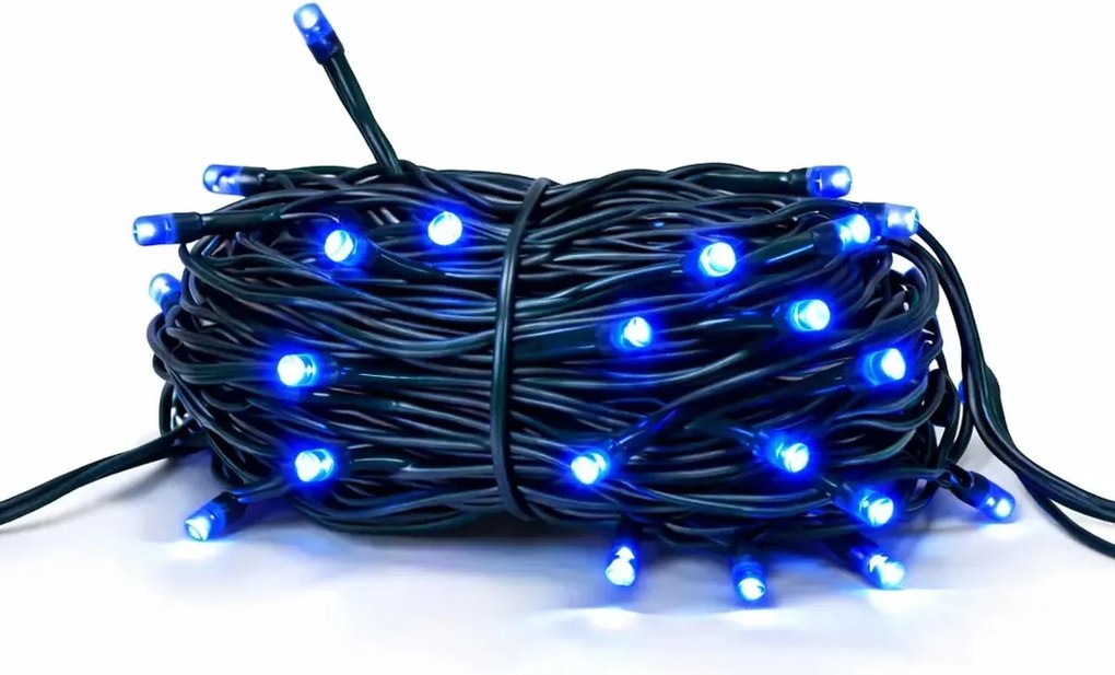 Hobby Line LED světelný řetěz, venkovní, 4 m, modrý, 32 diod, tmavě zelený kabel, IP44, prodlužovací