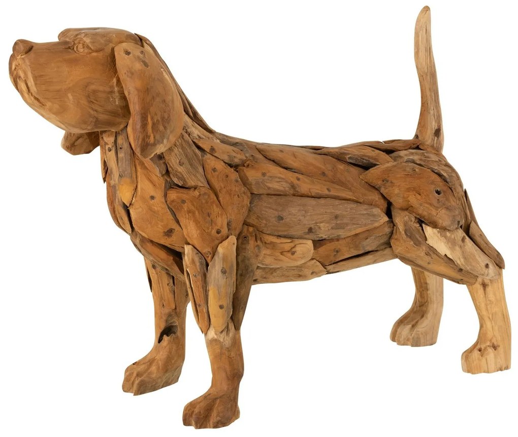Ručně sestavená soška psa z teakového dřeva Dog teak - 69*19*51cm