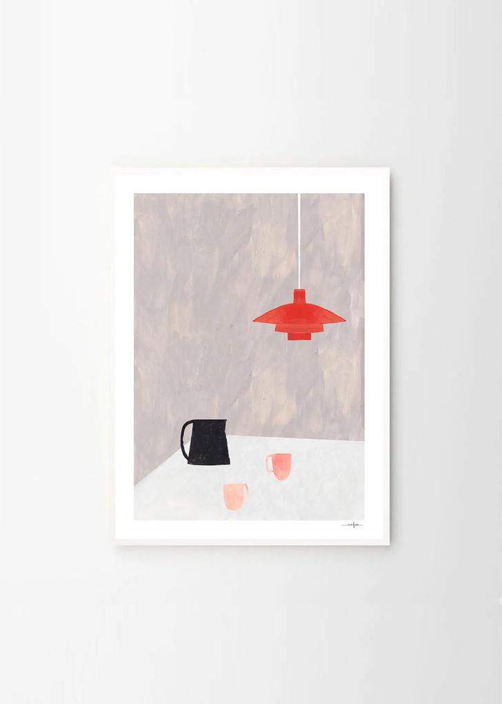 THE POSTER CLUB Autorský plakát Orange Pendant by Ana Frois 50x70 cm, šedá barva, papír