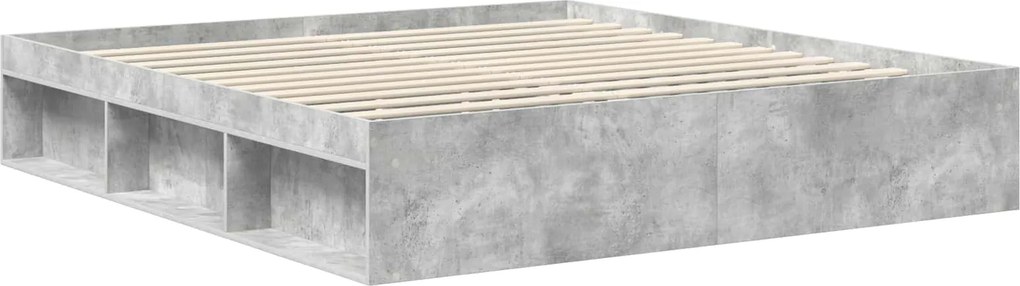 Rám postele s čelo Beton 180 x 200 cm Masivní borové dřevo 3410977