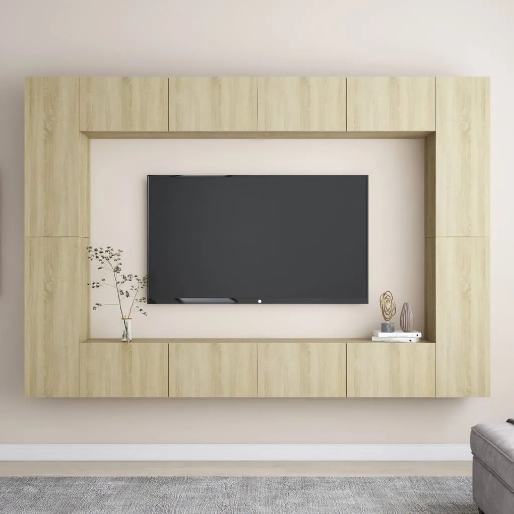 8dílný set TV skříněk dub sonoma kompozitní dřevo 3078985
