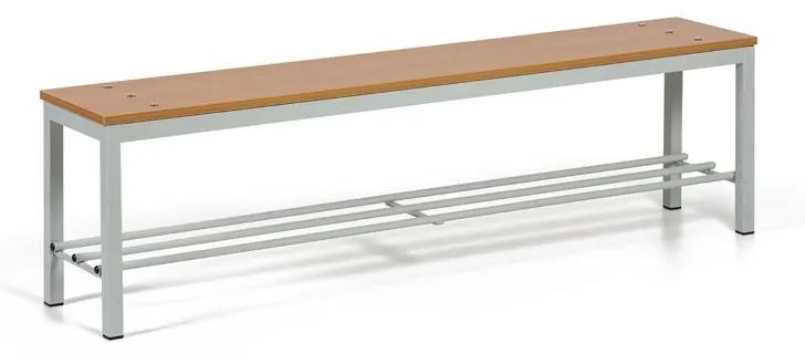 Šatní lavice s botníkem, sedák - lamino, délka 1500 mm, grafit