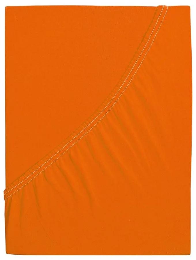 B.E.S. - Petrovice, s.r.o. Prostěradlo Jersey česaná bavlna MAKO - Sytá oranžová 200 x 200