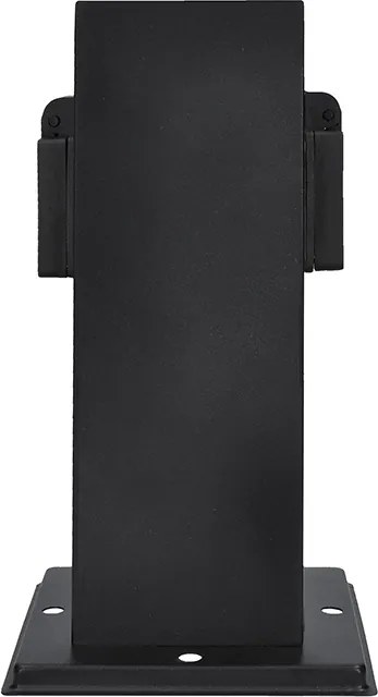 Solight zahradní sloupek IP44, nerez ocel, 2 zásuvky, hranol, černý