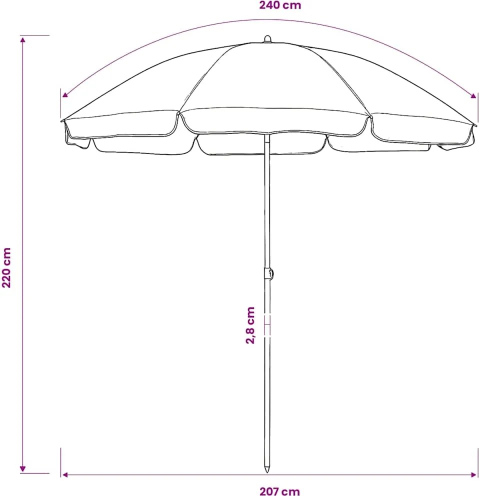 Plážový slunečník zelený 240 cm 314705