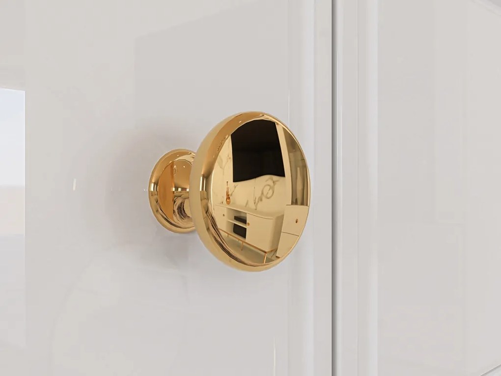ML FURNITURE Komoda - GOLDIN 05, lesklá bílá/matná bílá