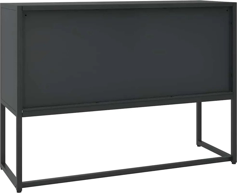 Příborník černý 105 x 35 x 75 cm ocel 335868