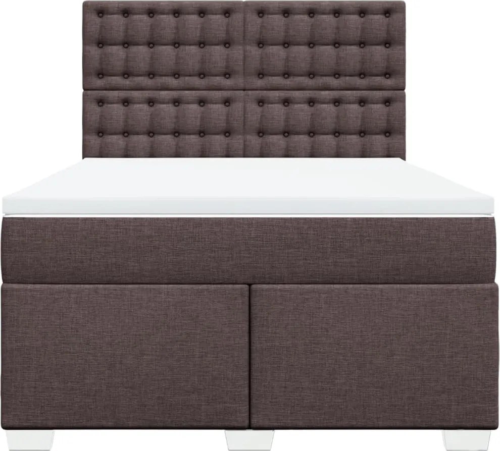 Box spring postel s matrací tmavě hnědá 140x200 cm textil 3292828