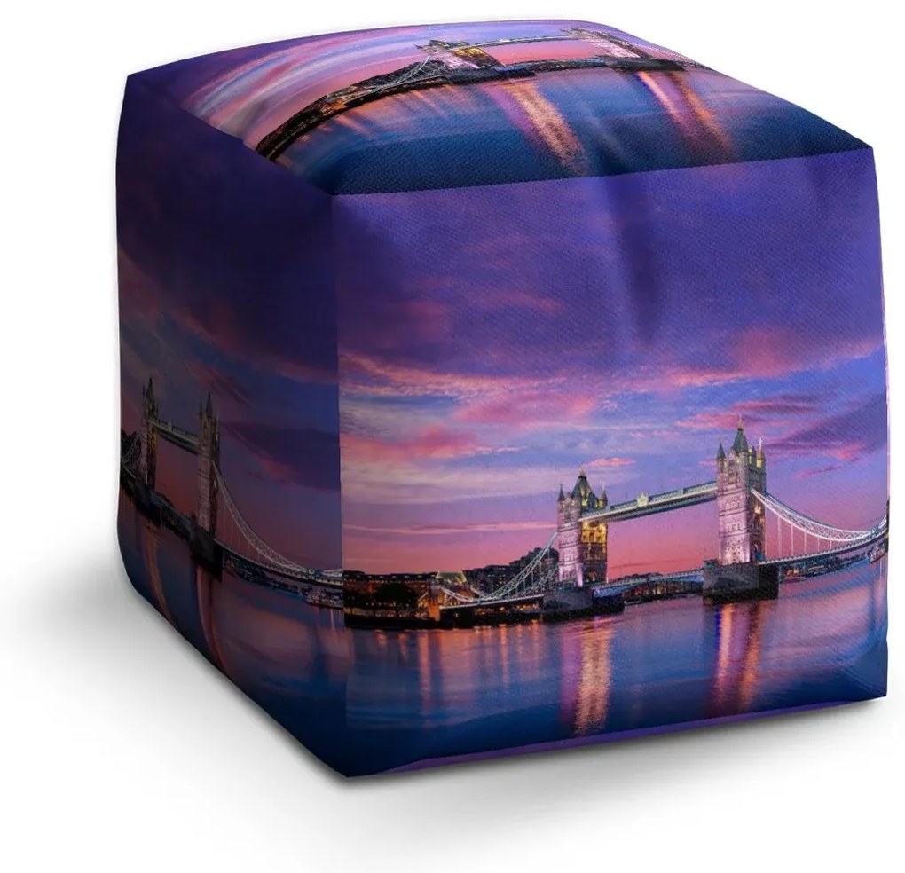 Sablio Taburet Cube Londýn Tower Bridge: 40x40x40 cm