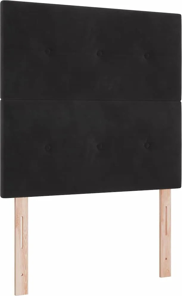 Postel s boxspringem s čelo Černá 90 x 200 cm samet 3344917