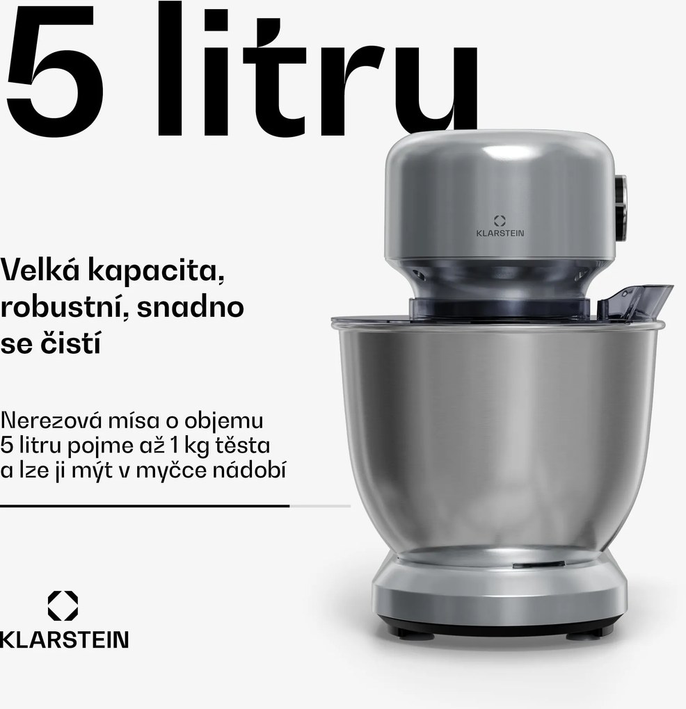 Klarstein Bella Evo kuchyňský robot | planetární míchací systém | 3 nástavce | 1500 W | 5 l