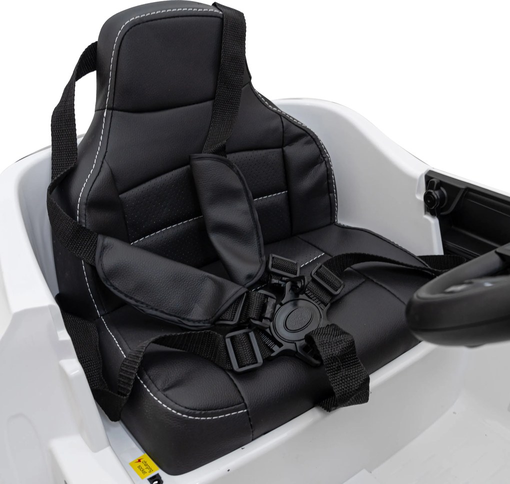 Ramiz Elektrické auto Mercedes Benz AMG EQA pro děti bílé + dálkové ovládání + 5bodové pásy + EVA kola + MP3 displej + LED