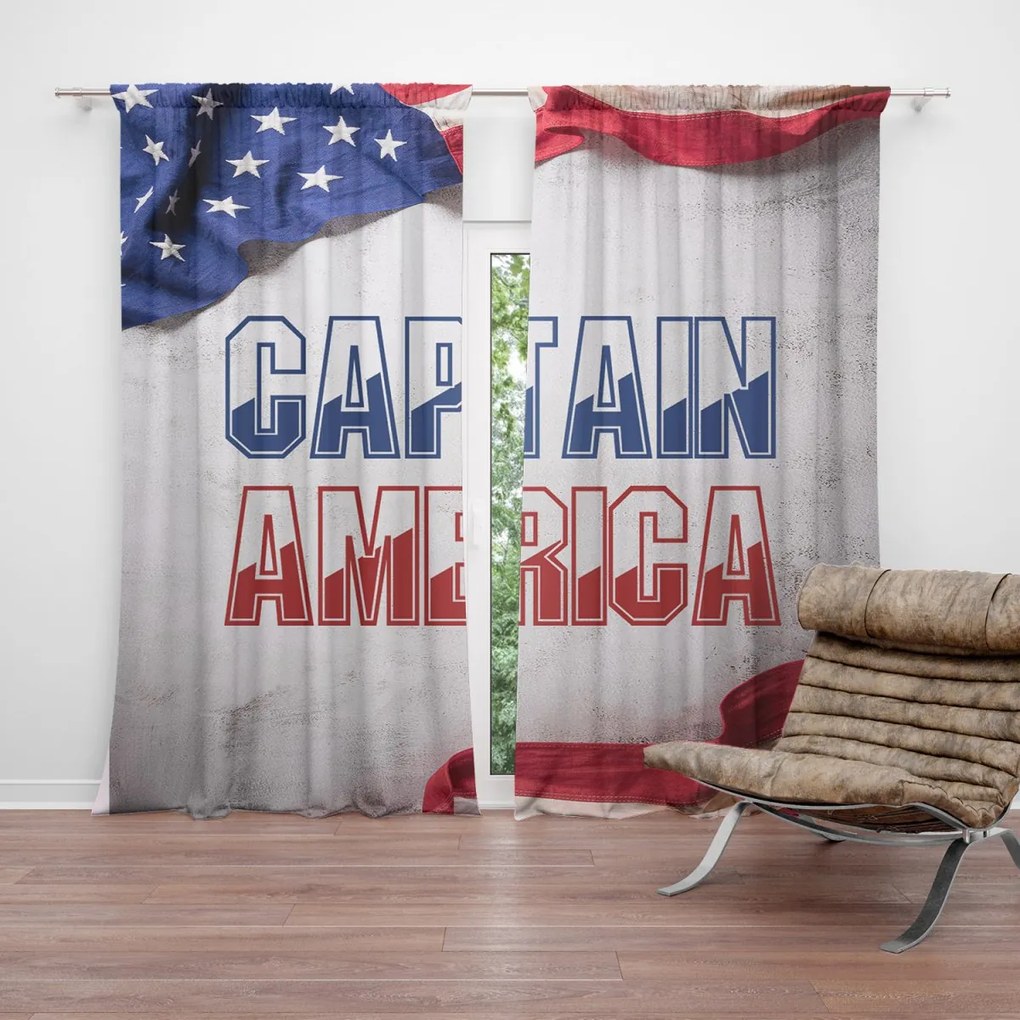Sablio Závěs Kapitán Amerika Vlajka: 2ks 140x250cm