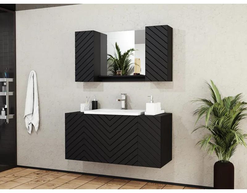 Koupelnový nábytek Najrip VII, Sifon k umyvadlu: ano, Barva dřeva: černá