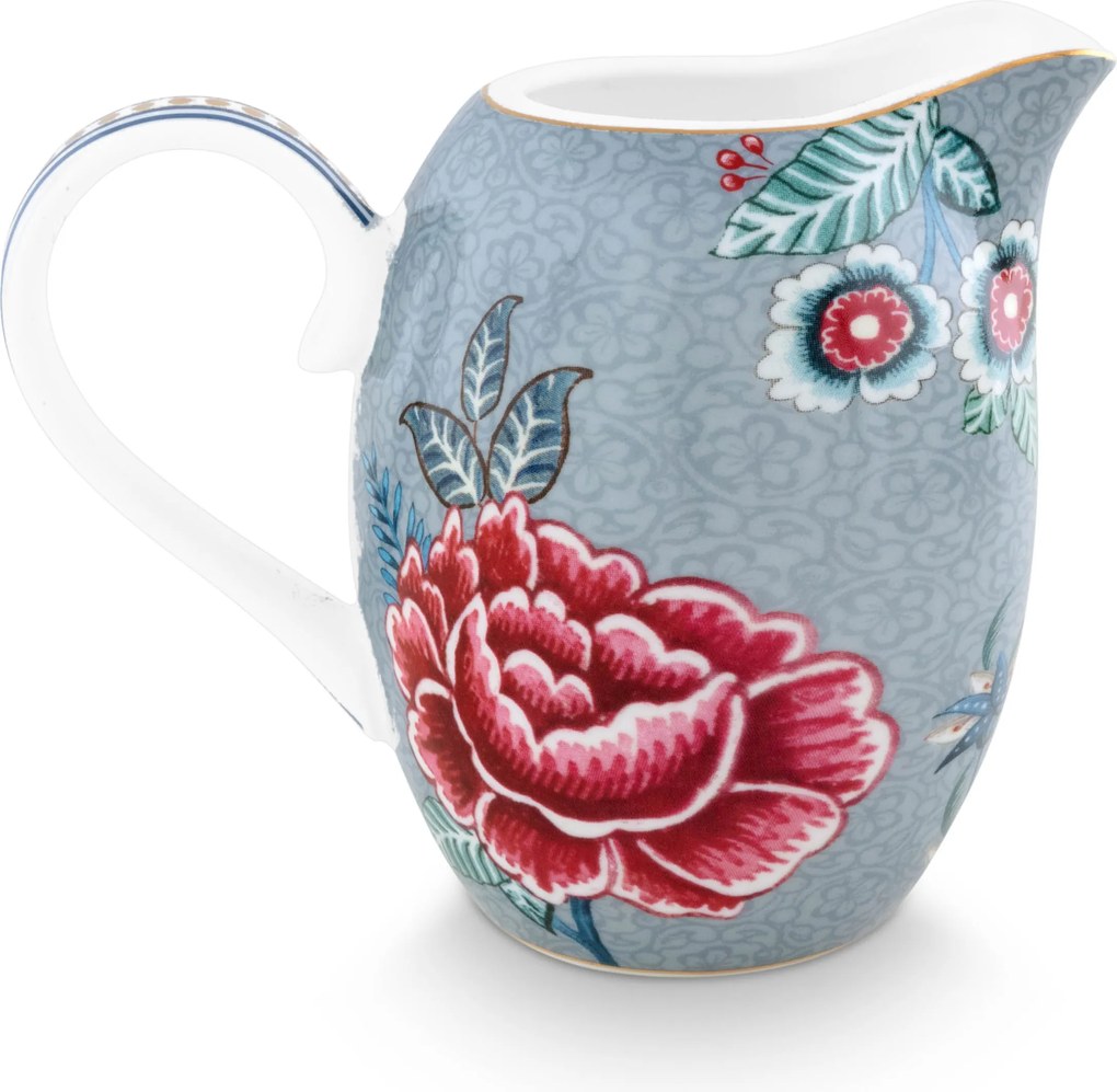 Pip Studio Flower Festival mlékovka 250ml, modrá (Mlékovka Flower Festival)