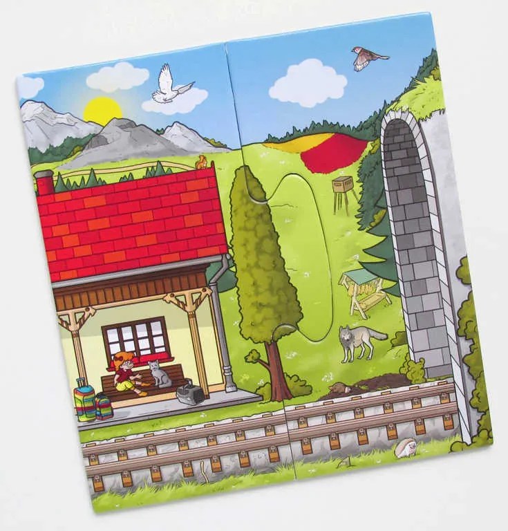 EFKO HRA Na výletě puzzle s příběhem skládačka s dřevěnou figurkou ef54648
