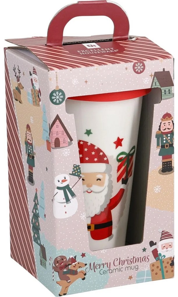 Kameninový kelímek s víčkem Santa 400 ml
