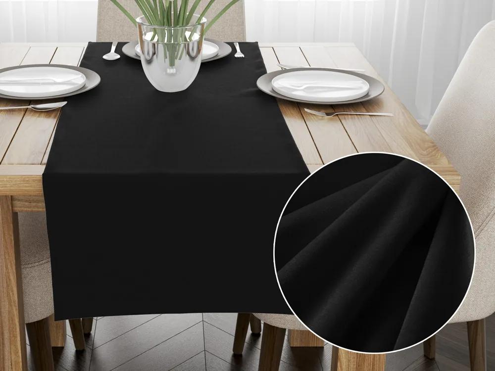 Biante Sametový běhoun na stůl Velvet Premium SVP-023 Černý 45x160 cm