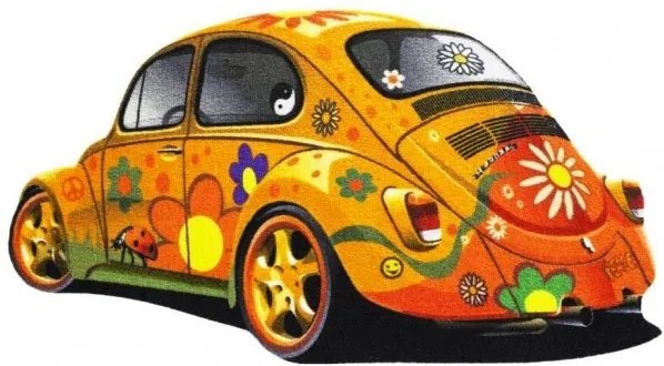 Vopi Koberec VW Brouk Beetle žlutý Brouk žlutý