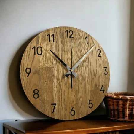 Minimalistické dubové nástěnné hodiny, tichý quartzový pohon, moderní dekorace I SENTOP MAS002-akcia20
