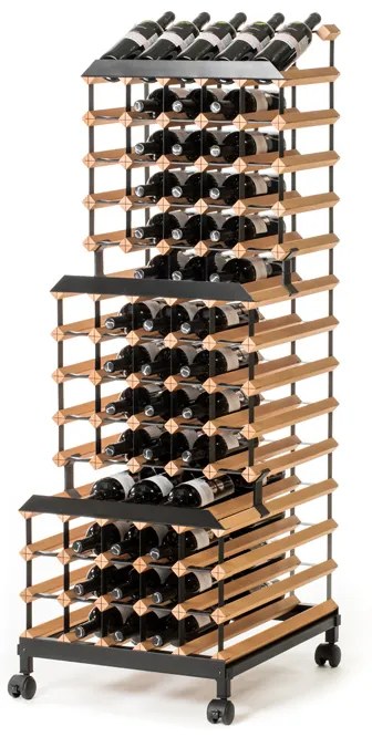 Pojízdný stojan na víno RAXI s kapacitou 90 lahví