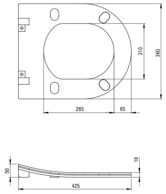 Aplomo Peonia rimless WC závěsné se sedátkem, bílá