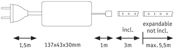 Paulmann 70665 - LED/18W IP44 Stmívatelný koupelnový pásek MAXLED 3 m 6500K 230V
