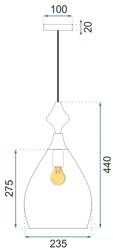 Toolight - Závěsné svítidlo Amber APP432-1CP, OSW-00561
