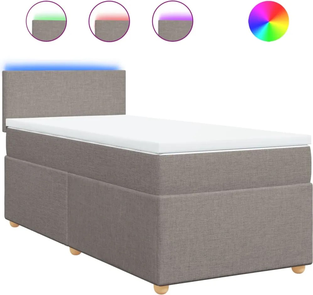 Box spring postel s matrací taupe 90x200 cm textil 3288860