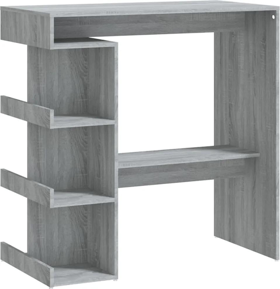 vidaXL Barový stůl s úložným regálem 100 x 50 x 101,5 cm kompozit [812961] Barva: Betonová šedá