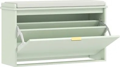 HOMCOM botník s polstrovaným sedákem a skládacím zásuvkovým prostorem do chodby, ložnice, 80 x 26 x 47,5 cm, zelený
