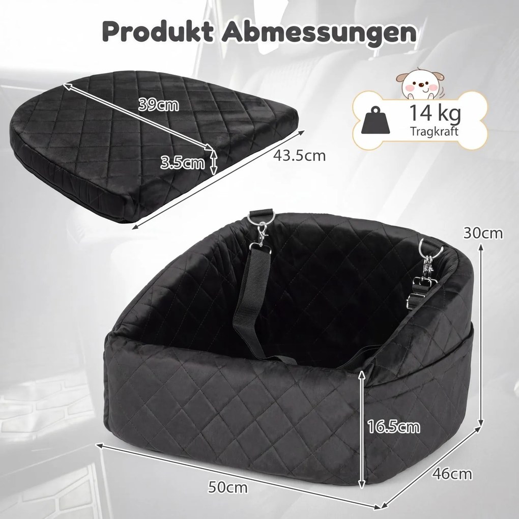 Costway Autosedačka pro psa pro malé/střední psy Měkká autosedačka