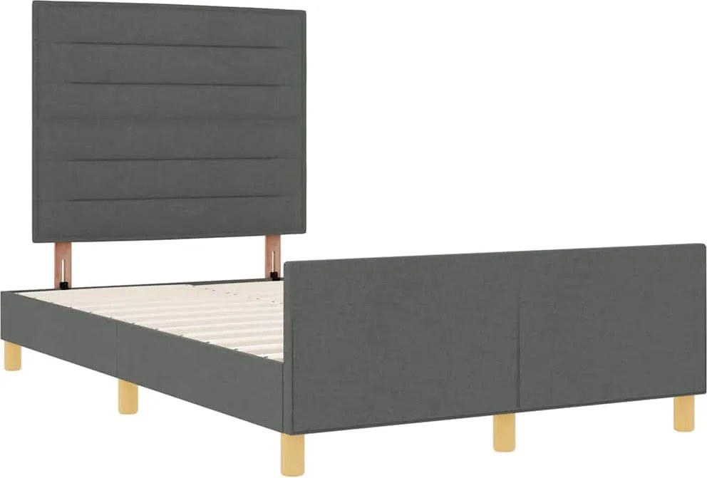 Rám postele s čelo Tmavě šedá 120 x 200 cm textil 3344642