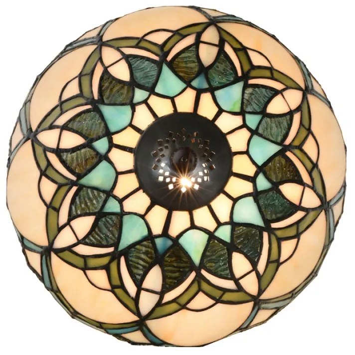 Stolní lampa Tiffany Ankje béžovo modrá – 25x42 cm