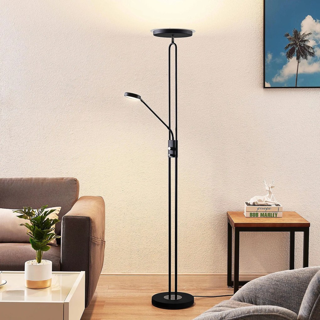 Lindby Twina LED stojací lampa, černá