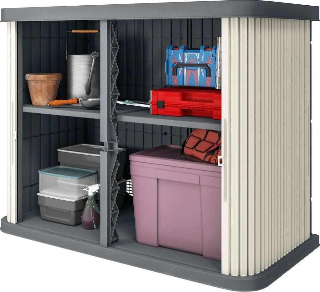 Outsunny Zahradní úložný box 480 l s posuvnými dveřmi