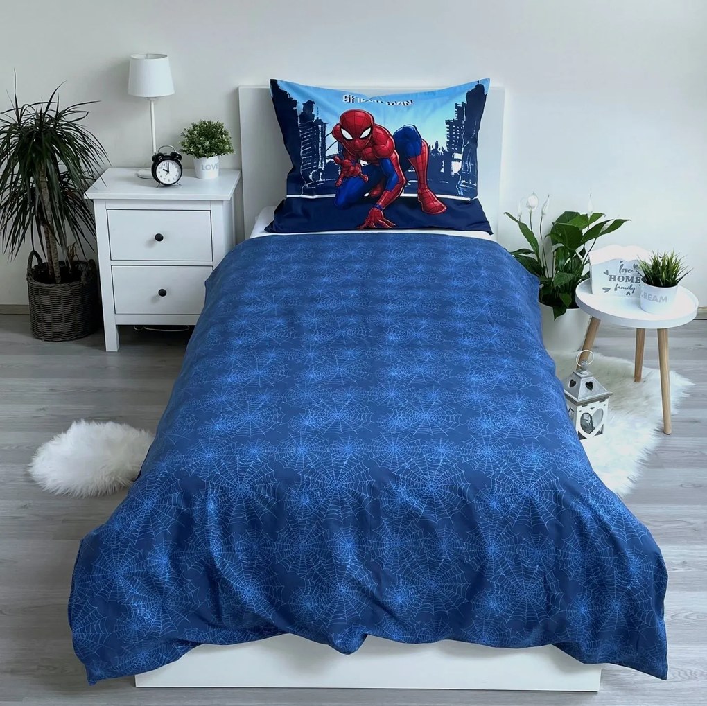 Jerry Fabrics Bavlněné povlečení 140x200 + 70x90 cm - Spider-man "Blue 04"