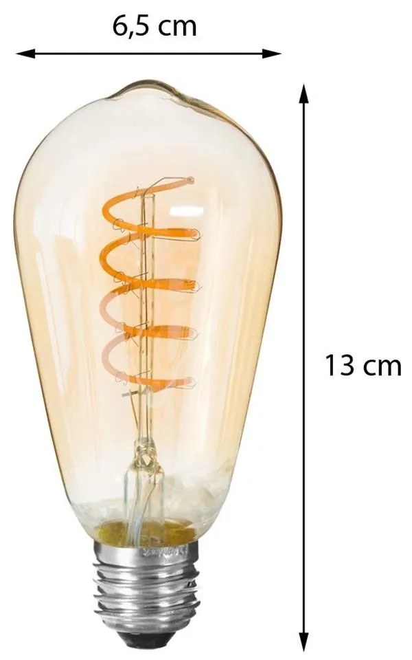 LED žárovka Tear Twisted 2W E27 teplá bílá