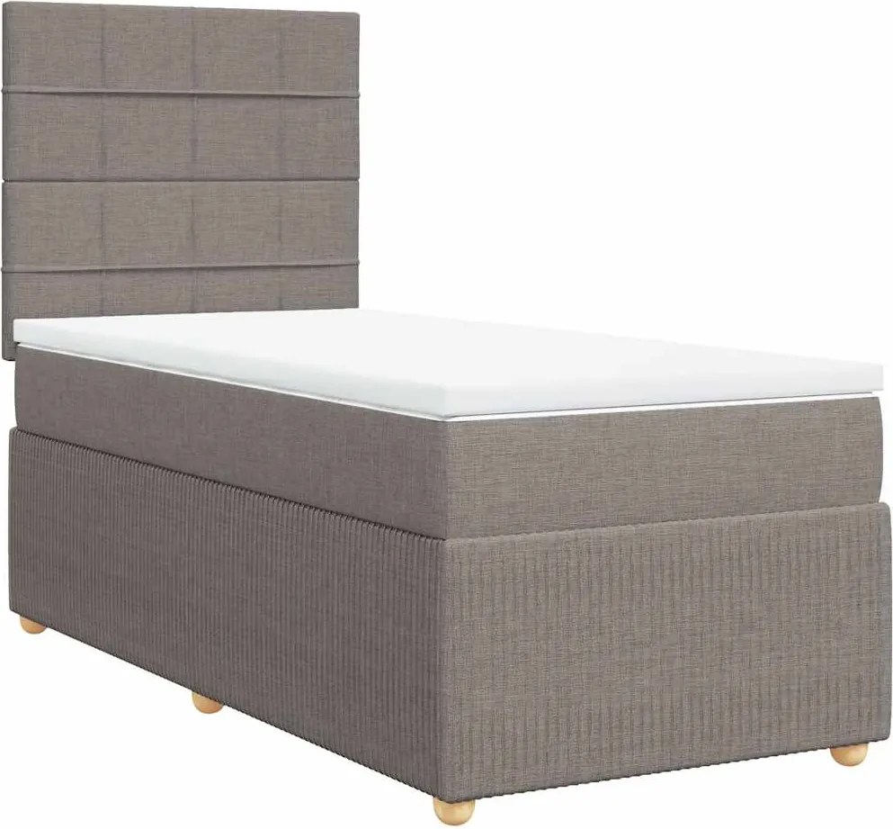 Box spring postel s matrací taupe 80x200 cm textil 3294187