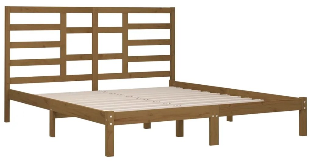 Rám postele medově hnědý masivní dřevo 200 x 200 cm,  3105818