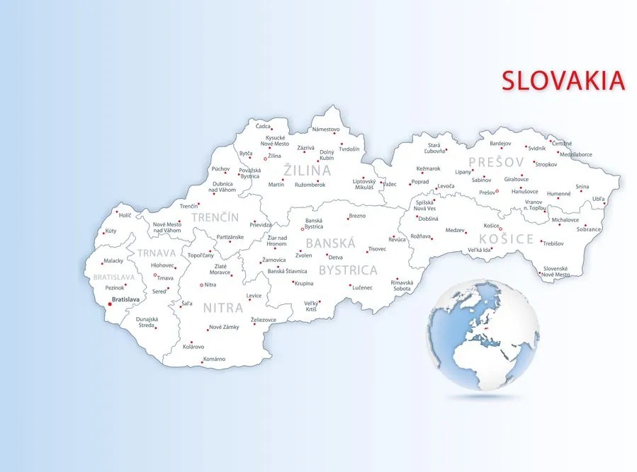 Samolepiaca tapeta mapa Slovenskej republiky