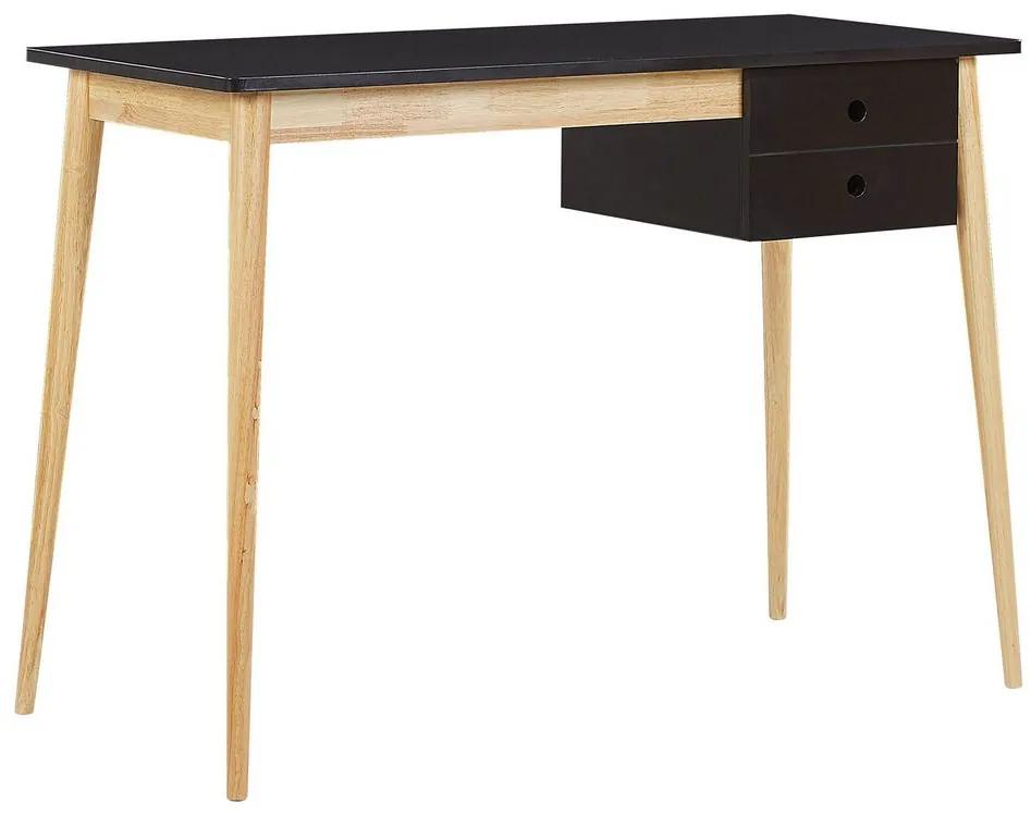 Psací stůl 106 x 48 cm světlé dřevo/černý EBEME Beliani
