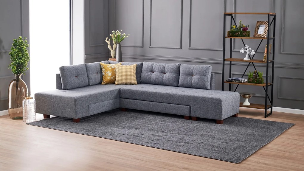 Atelier del sofa Rozkládací rohová pohovka MANAMA šedá levý roh 825BLC1182