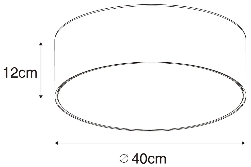 Moderní stropní svítidlo okrové 40 cm se zlatým vnitřkem - Drum